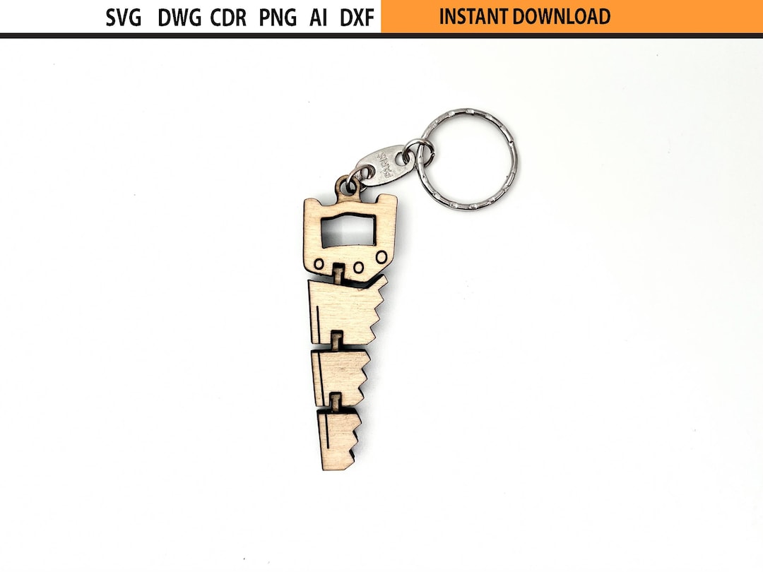 Laser Cut Flexible Hand Saw Keychain Design SVG, Laser Cut Flexi Key ...