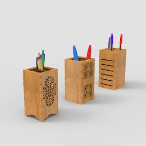 Laser Cut Desk Organizer Pencil Holder Design Bundle SVG 6set- Laser ...