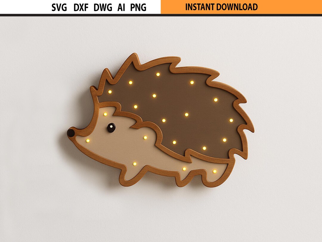 Laser Cut Hedgehog Night Light SVG, Kids Room Decor (digital) - Etsy