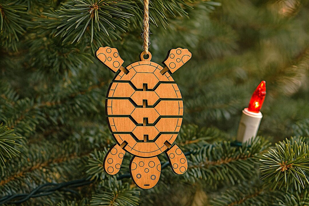 Laser Cut Turtle Christmas Ornament Design, Flexible Ornament Svg ...