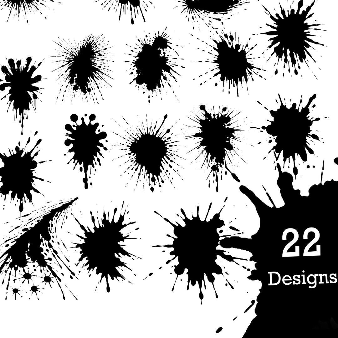 Paint Splatter Bundle Splatter SVG Paint Streak PNG Paint Splat Clipart ...