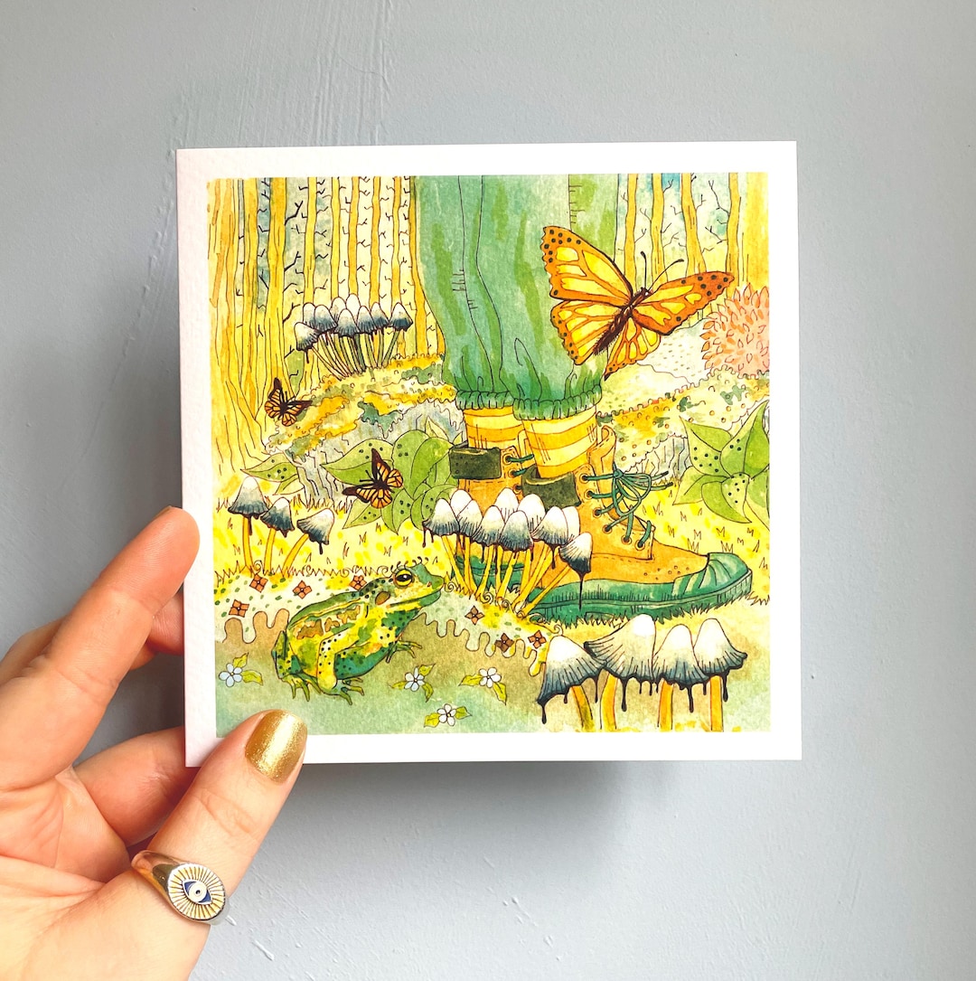 Walk in the Woods | Greetings Card | Whimsical Watercolour | Frog and ...