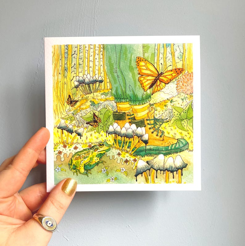 Walk in the Woods | Greetings Card | Whimsical Watercolour | Frog and ...
