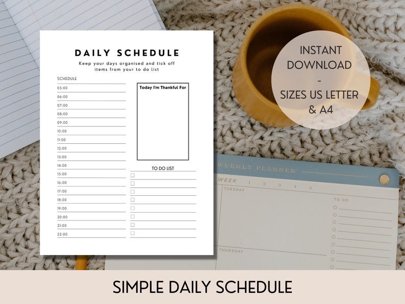 Simple Fillable and Printable Daily Planner, Appointment Schedule With ...