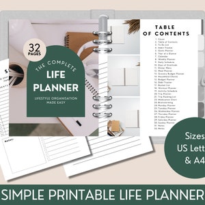 Simple Fillable and Printable Life Planner Bundle, Budget Planning ...
