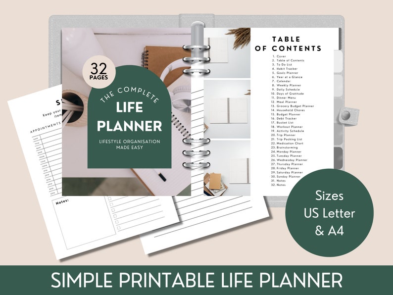 Simple Fillable and Printable Life Planner Bundle, Budget Planning ...