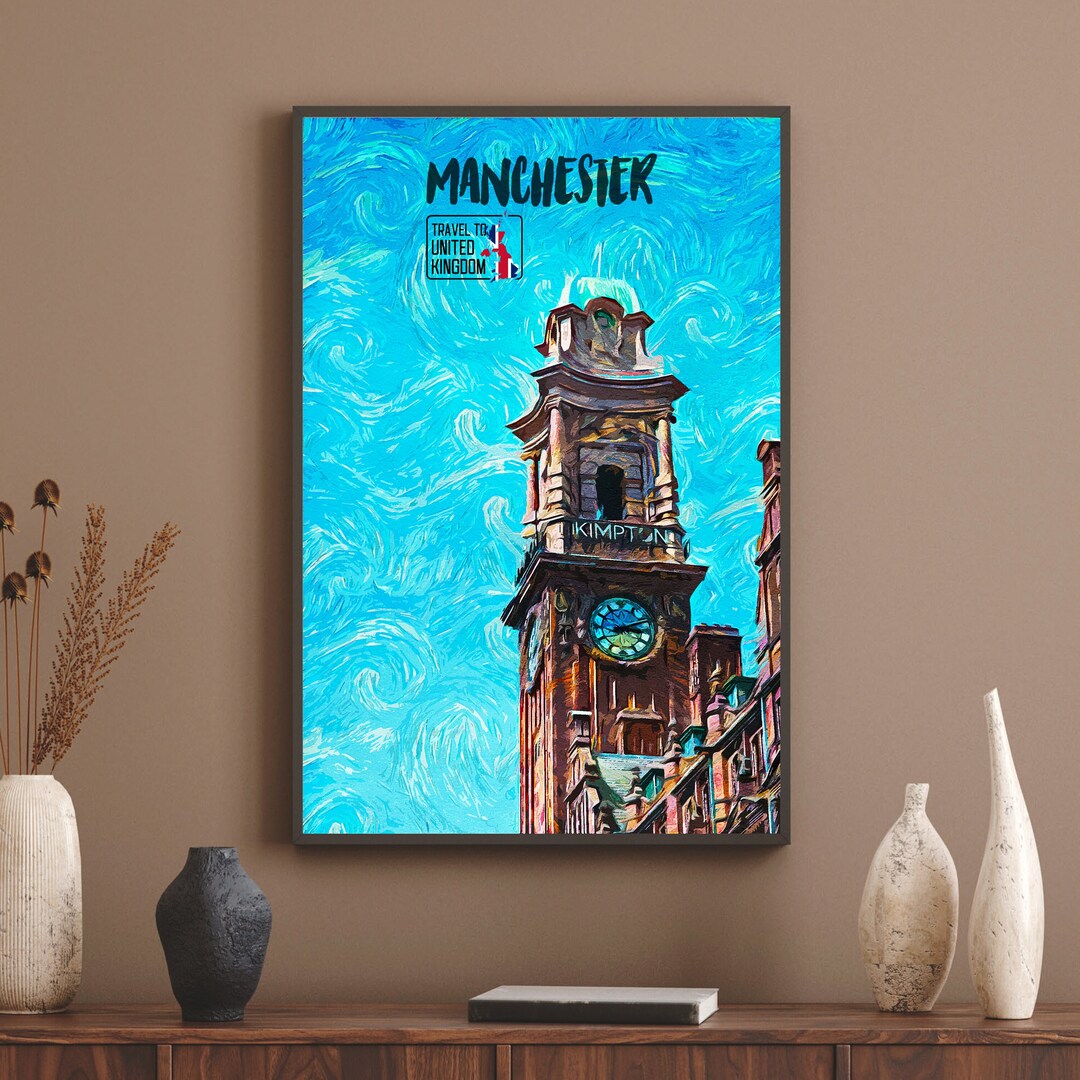 Manchester, U.K. Oil Paint Art, U.K. Posters, Travel Posters Wall Art ...