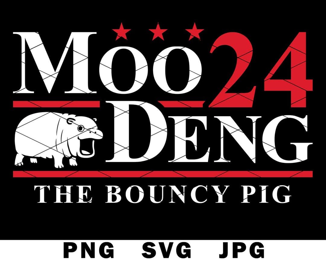 Funny Moo Deng 24 SVG Thailand Baby Hippo Meme Bouncy Pig PNG JPG Cut ...