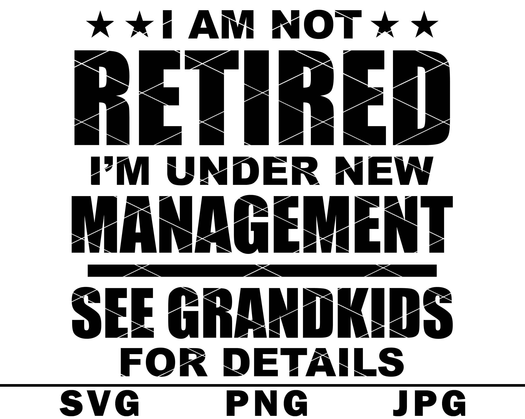 Im Not Retired SVG Im Under New Management Grandkids Retirement PNG JPG ...