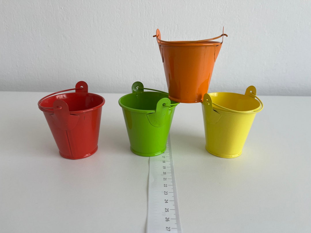 Set of 4 Metal Pails 6.5/6.5 Cm, Décor Blank, Pails Mini. - Etsy