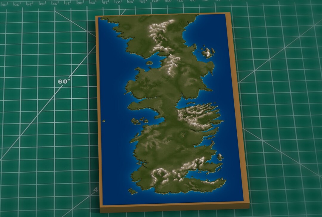 Westeros GOT Topographic 3D Print Map STL - Etsy