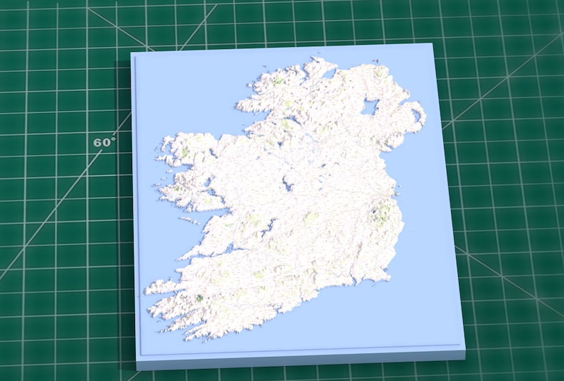 Ireland Topographic Relief Map 3D Print STL Model - Etsy