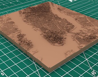 3D Manhattan, World Map, 3D NYC, 3d Print Stl File, New York City ...
