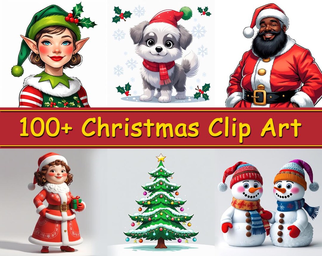 Christmas Cartoon Clip Art 100+ - Etsy