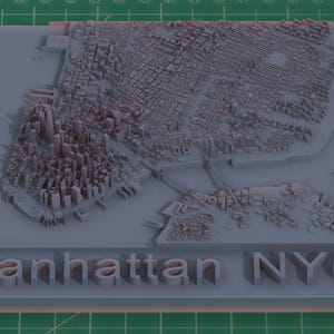 Manhattan New York City 3D Print Wall Art Model Kit - Etsy