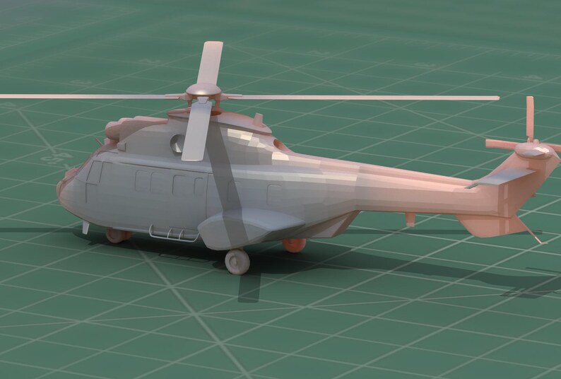 AS532 Cougar Helicopter 3D Print Model Kit - Etsy