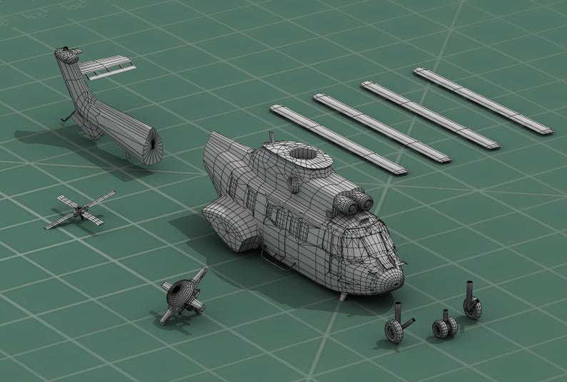 AS532 Cougar Helicopter 3D Print Model Kit - Etsy