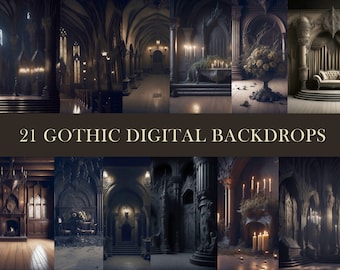 Elegant Gothic Reverie Digital Photo Backdrop, Digital Backdrop Overlay ...