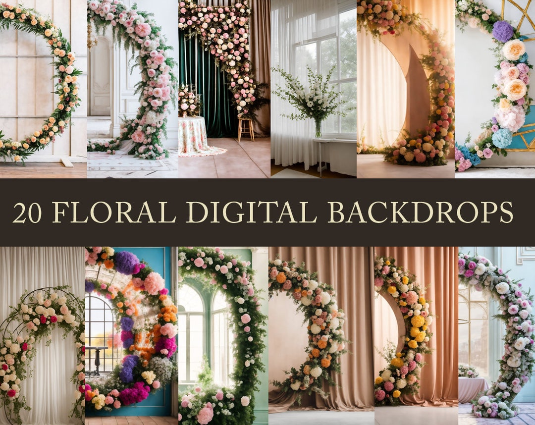 20 Floral Digital Photoshop Backdrops - Etsy