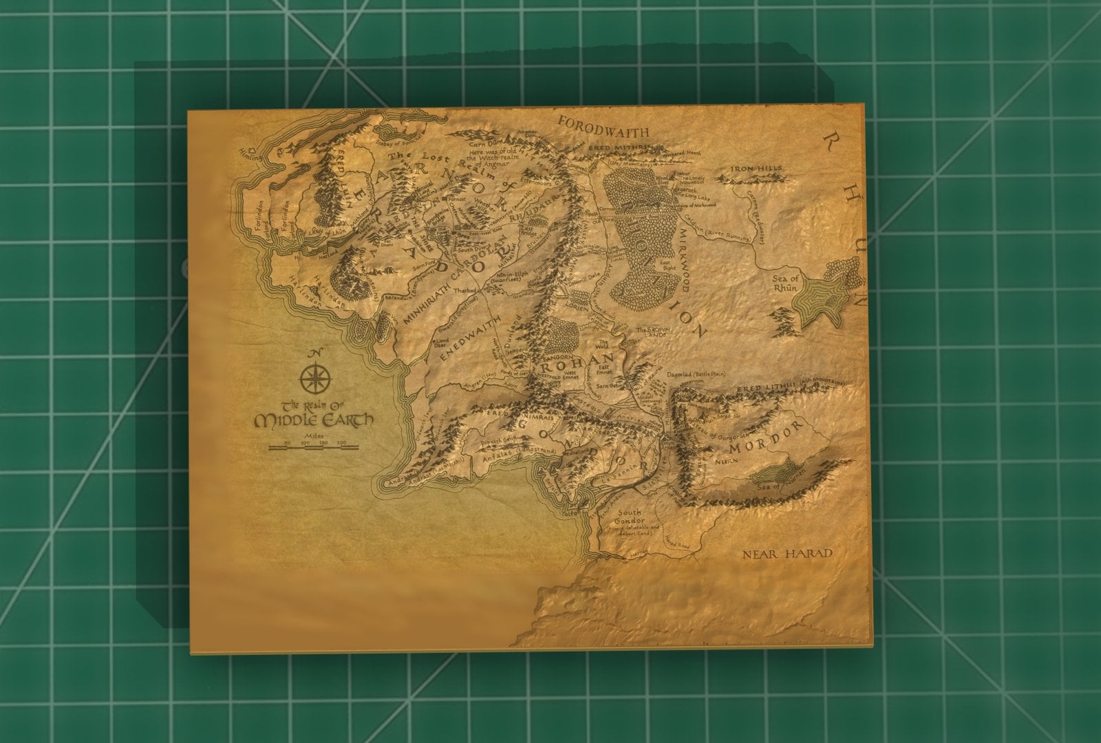 Middle Earth 3D Print STL Map - Etsy