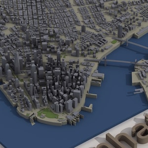 Manhattan New York City 3D Print Wall Art Model Kit - Etsy