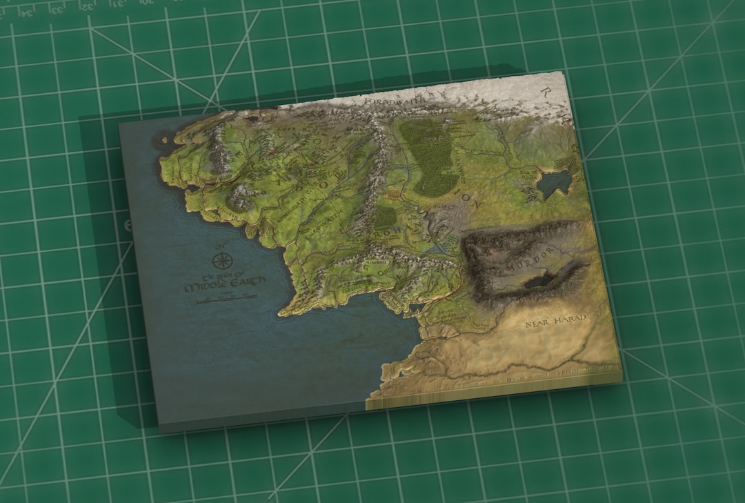 Middle Earth 3D Print STL Map - Etsy