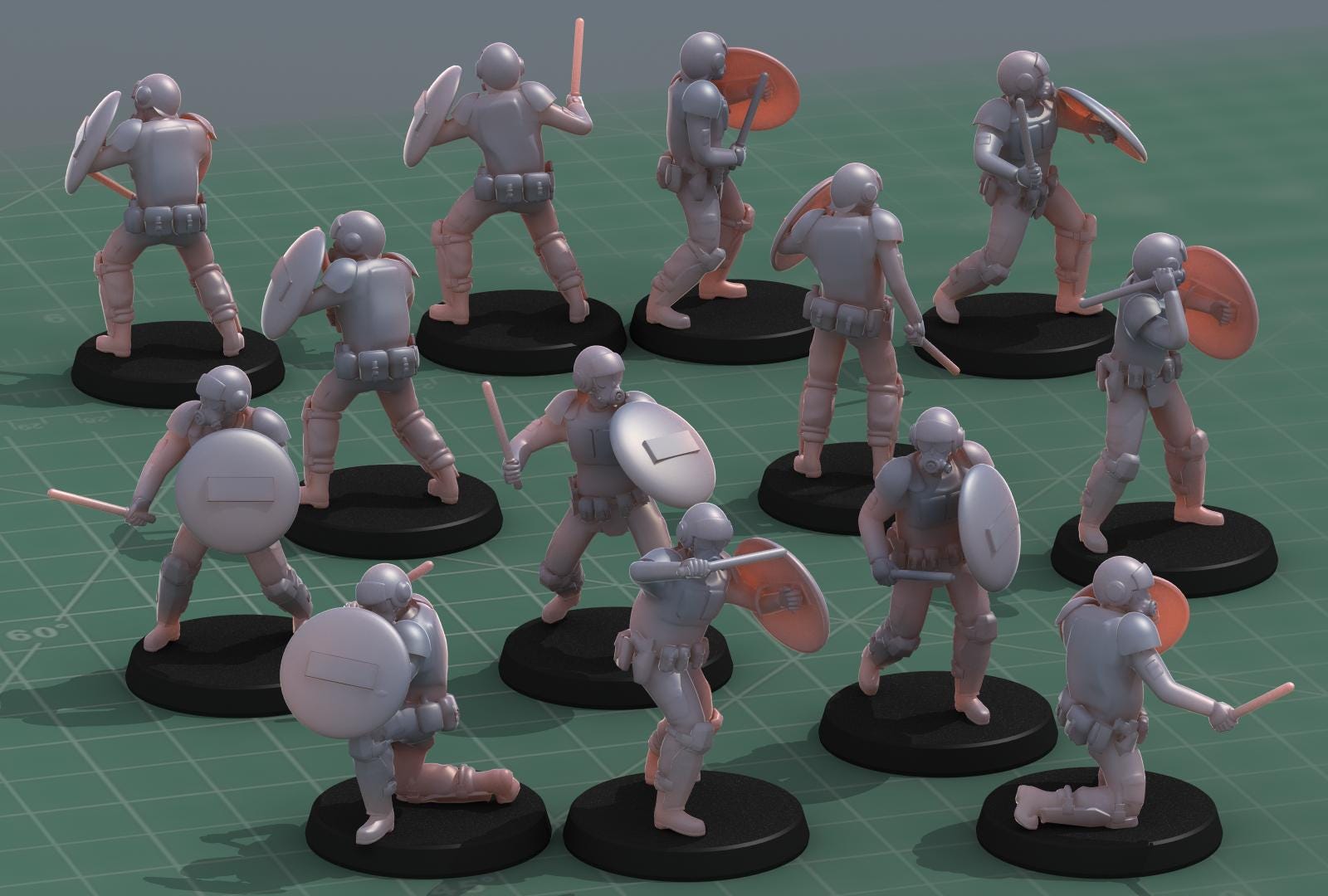 Riot Police 3D Print Miniatures - Etsy
