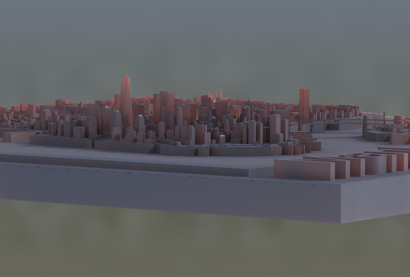 Manhattan New York City 3D Print Wall Art Model Kit - Etsy