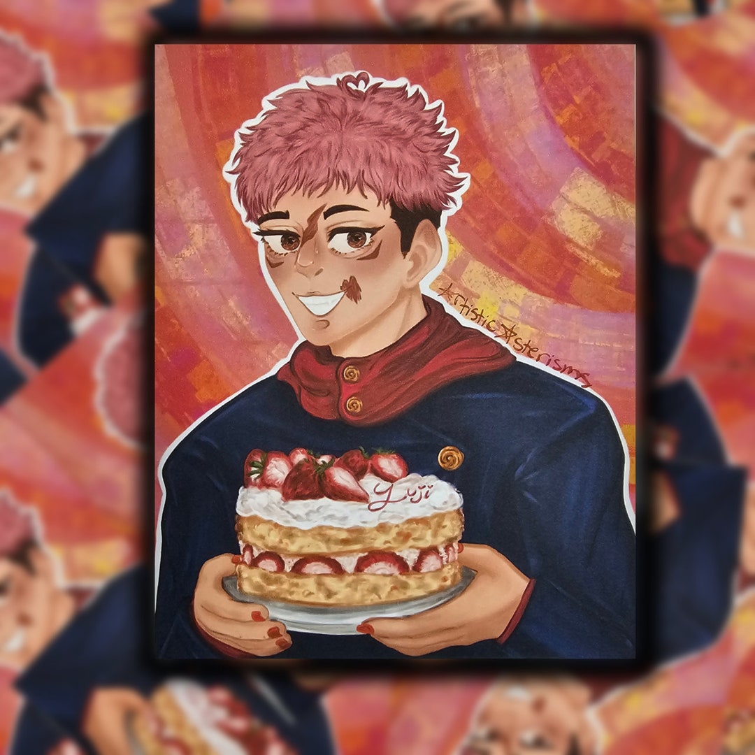 In Stock: Yuji Cake Birthday Art Print 5 X 6 Jujutsu Anime Manga FANDOM ...