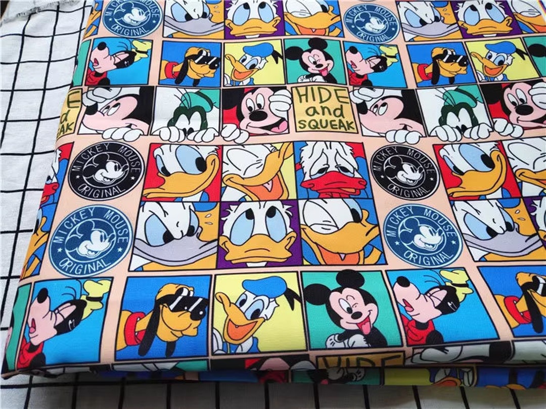 Disney Fabric - Mickey Mouse and Donald Duck - Cartoon Twill Fabric ...