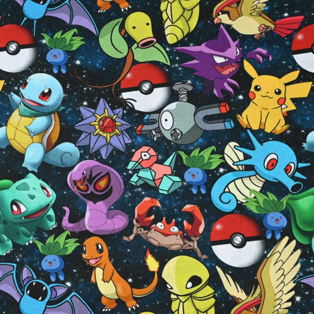 Pikachu Fabric - Pokemon Fabric - Pocket Monster Cartoon Fabric - 100% ...