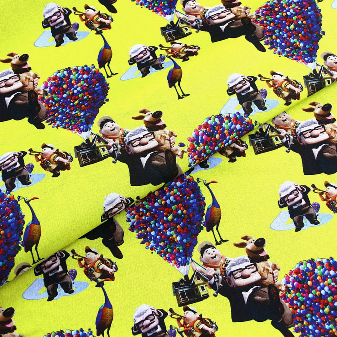 Disney's UP Collage Print Fabric - Pixar up Balloon House Fabric ...
