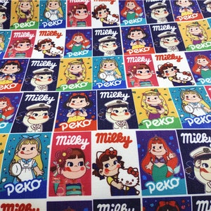 Milky Peko Poko Peko Fabric - Cartoon Twill Fabric - Fine Canvas Fabric ...