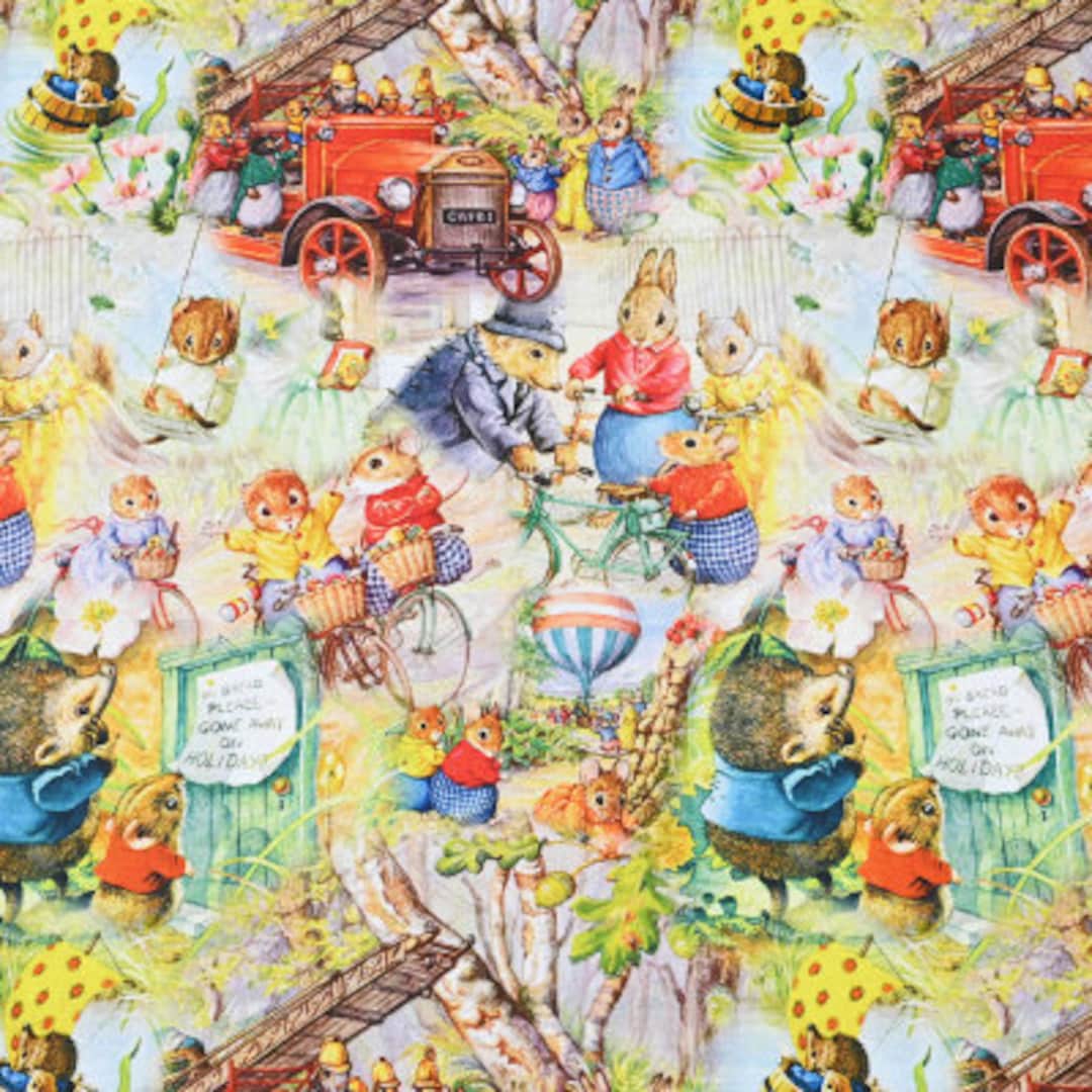 Peter Rabbit Fabric Beatrix Potter Fabric Cartoon Fabric 100% Cotton ...