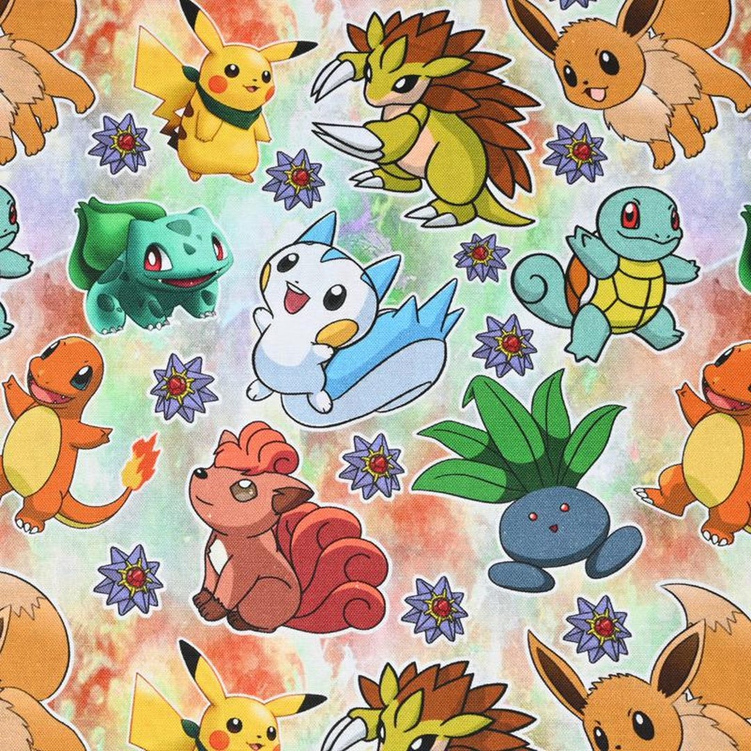 Pikachu Fabric - Pokemon Fabric - Pocket Monster Cartoon Fabric - 100% ...