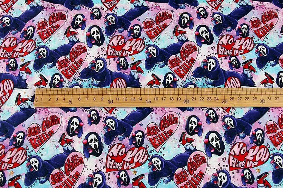 Iconic Horror Villains Fabric- Scream Horror Halloween Cartoon Fabric ...