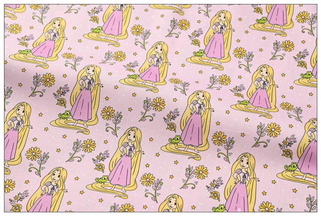 Tangled Rapunzel Pink Cotton Fabric - Cartoon Fabric - 100% Cotton ...