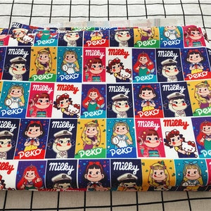 Milky Peko Poko Peko Fabric - Cartoon Twill Fabric - Fine Canvas Fabric ...