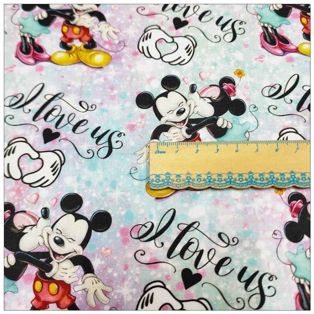 Mickey Minnie Mouse Fabric- Cartoon Fabric - 100% Cotton Fabric ...
