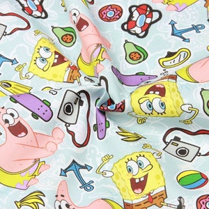 Spongebob Squarepants Fabric - Patrick Fabric - Cartoon Fabric - 100% ...