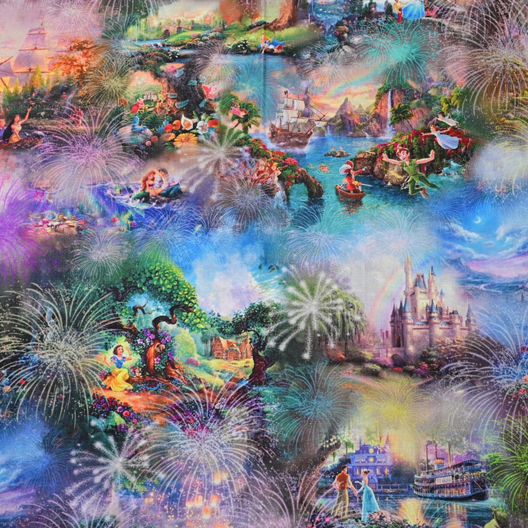 Disney Princess Fabric - Princess Fabric - Cartoon Fabric - 100% Cotton ...