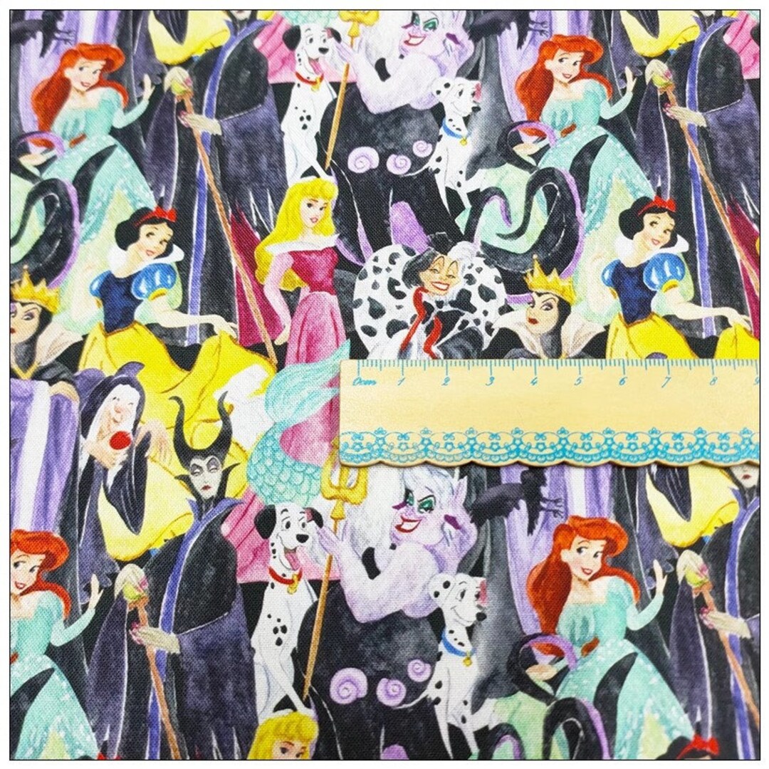Disney's Princess Fabric - Evil Characters Fabric - Cartoon Fabric ...
