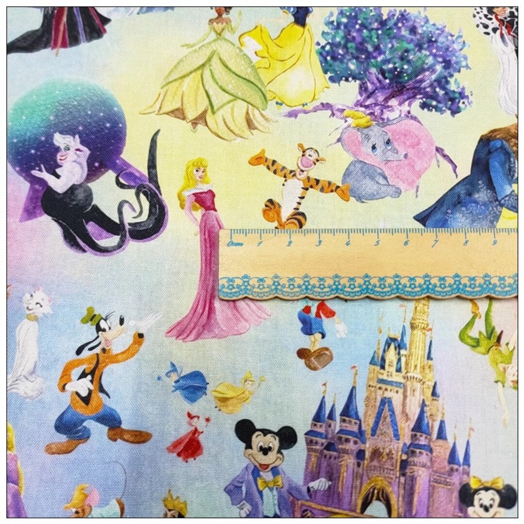 Disney Characters Fabric - Princess Evil Characters Pooh Fabric ...