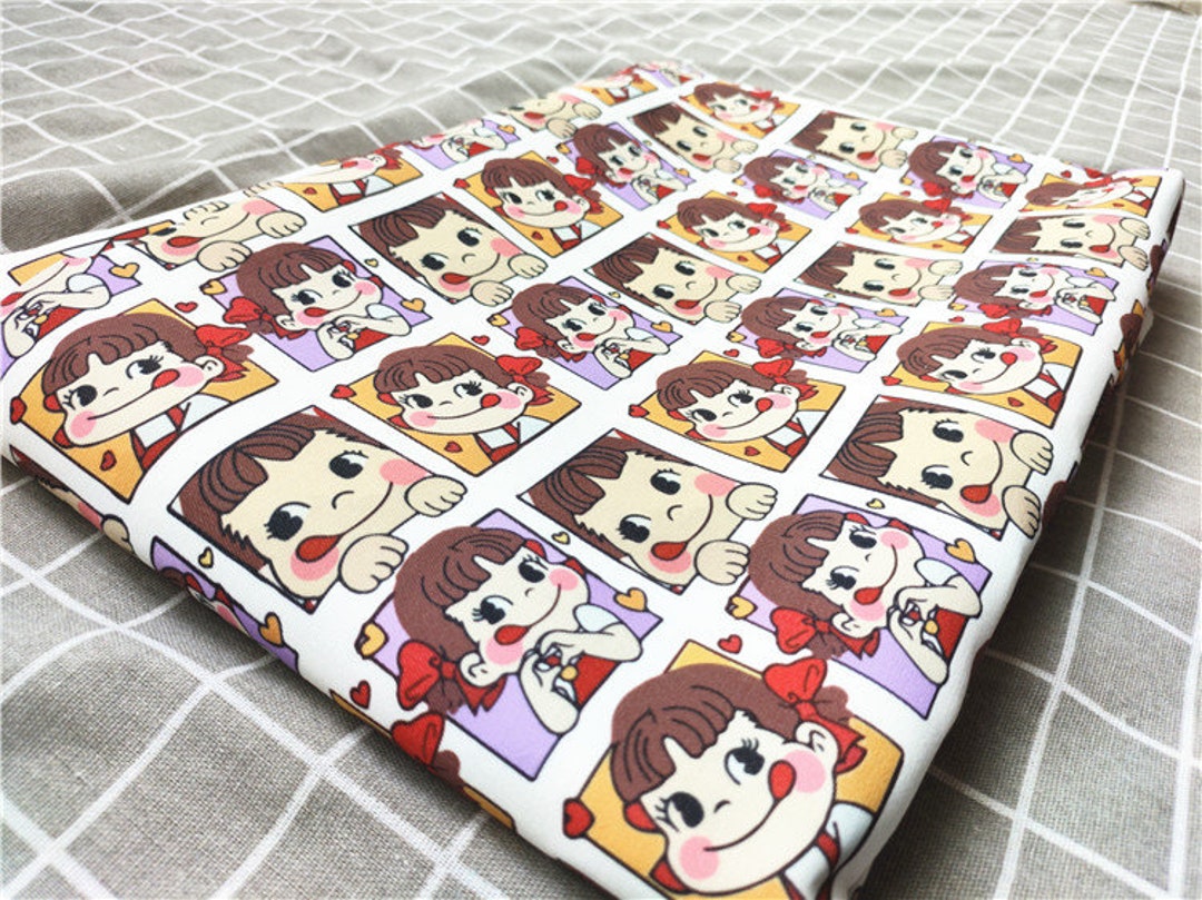 Milky Peko Poko Peko Fabric - Cartoon Twill Fabric - Fine Canvas Fabric ...