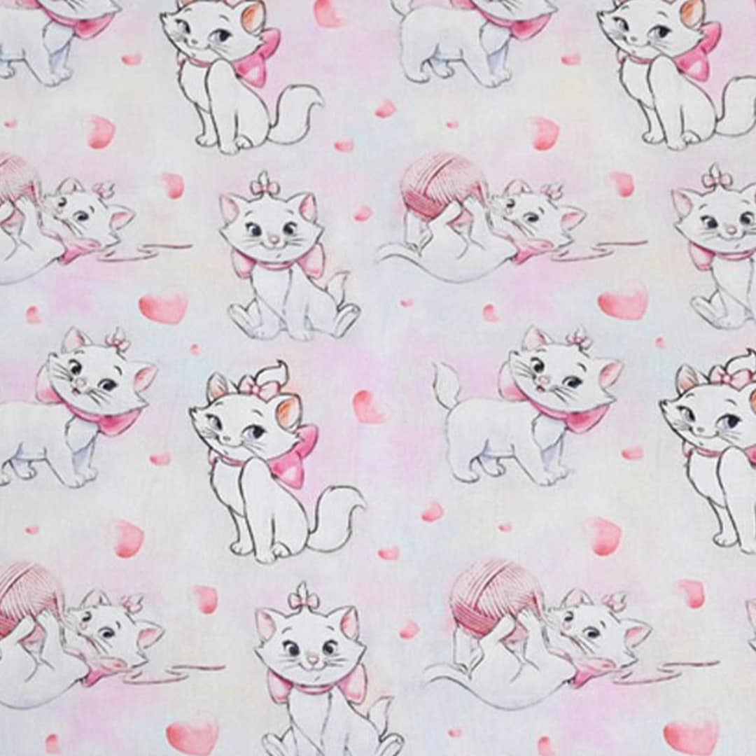 Disney Marie Cat Fabric - Cartoon Fabric - 100% Cotton Fabric ...