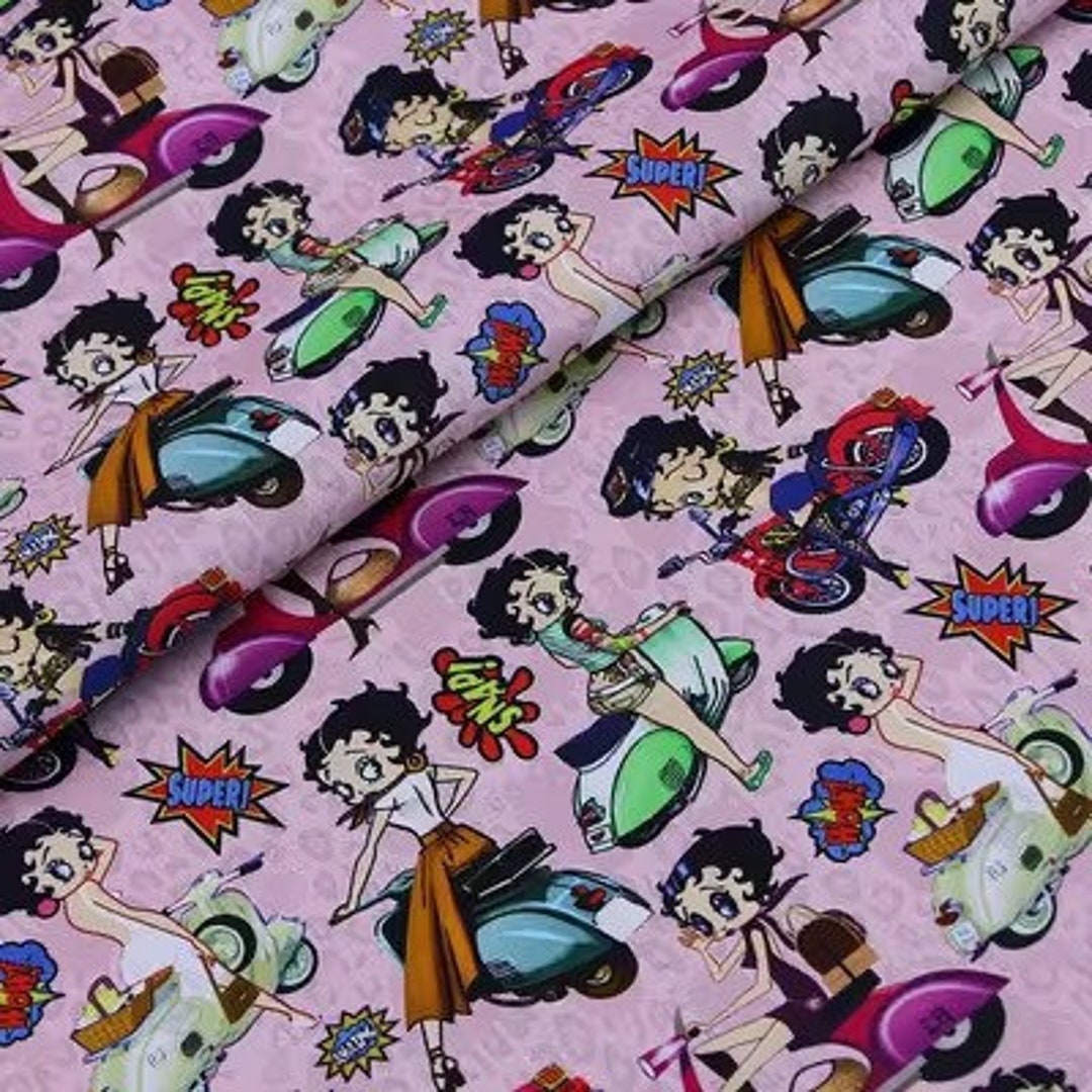 Betty Boop Fabric - Jazz Age Flapper Fabric - Cartoon Fabric - 100% ...