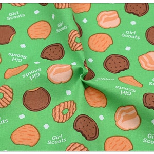 Girl Scout Cookie Fabric- Cartoon Fabric - 100% Cotton Fabric ...