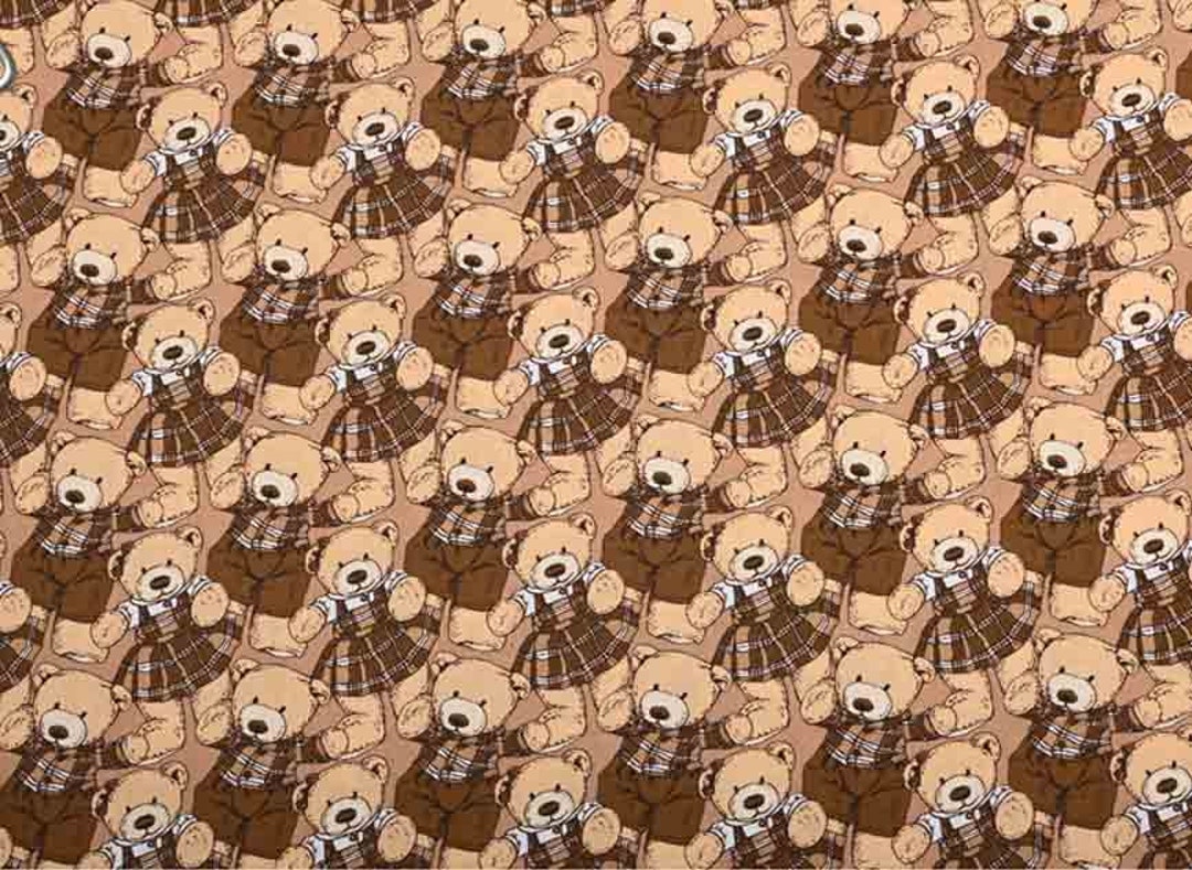 Vintage Teddy Bear Fabric Cartoon Fabric 100% Cotton Fabric Quilting ...