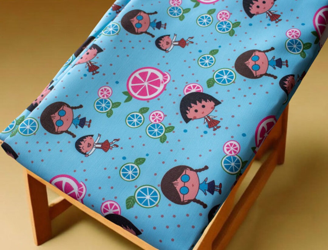Chibi Maruko-chan Fabric Cartoon Twill Fabric Fine Canvas Fabric ...