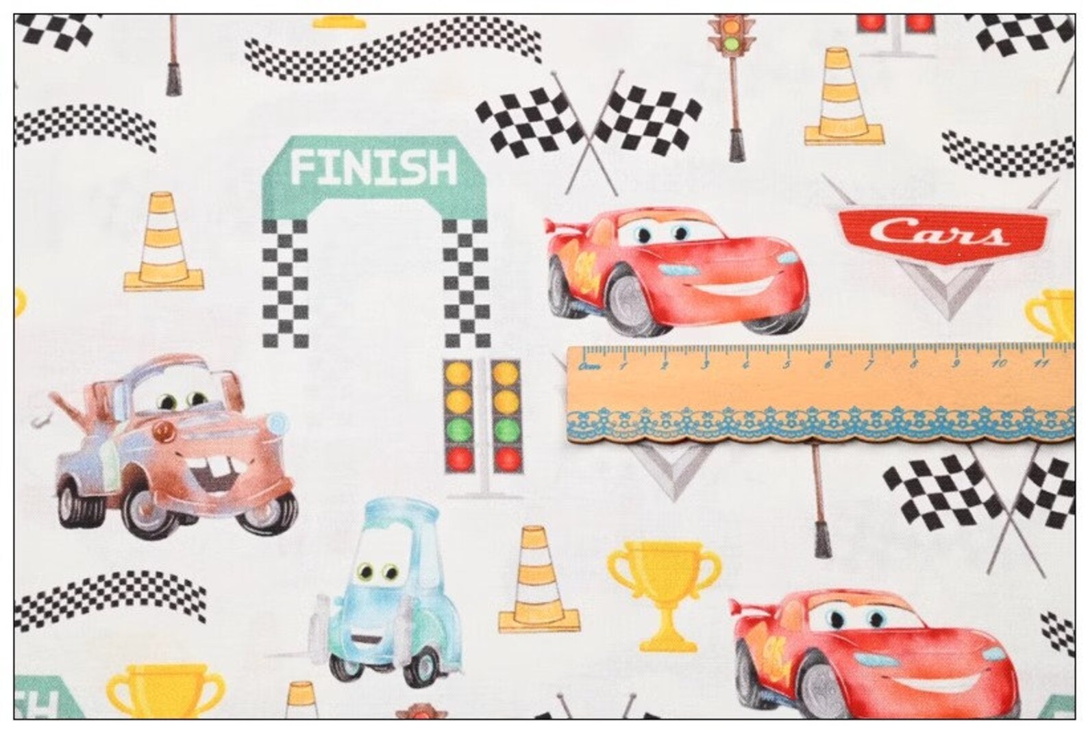 Disney Pixar Cars Fabric Lightening Mcqueen Fabric Cartoon - Etsy